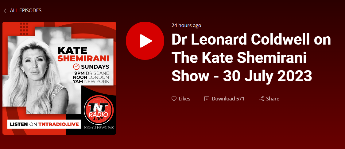 Dr Leonard Coldwell on The Kate Shemirani Show - 30 July 2023